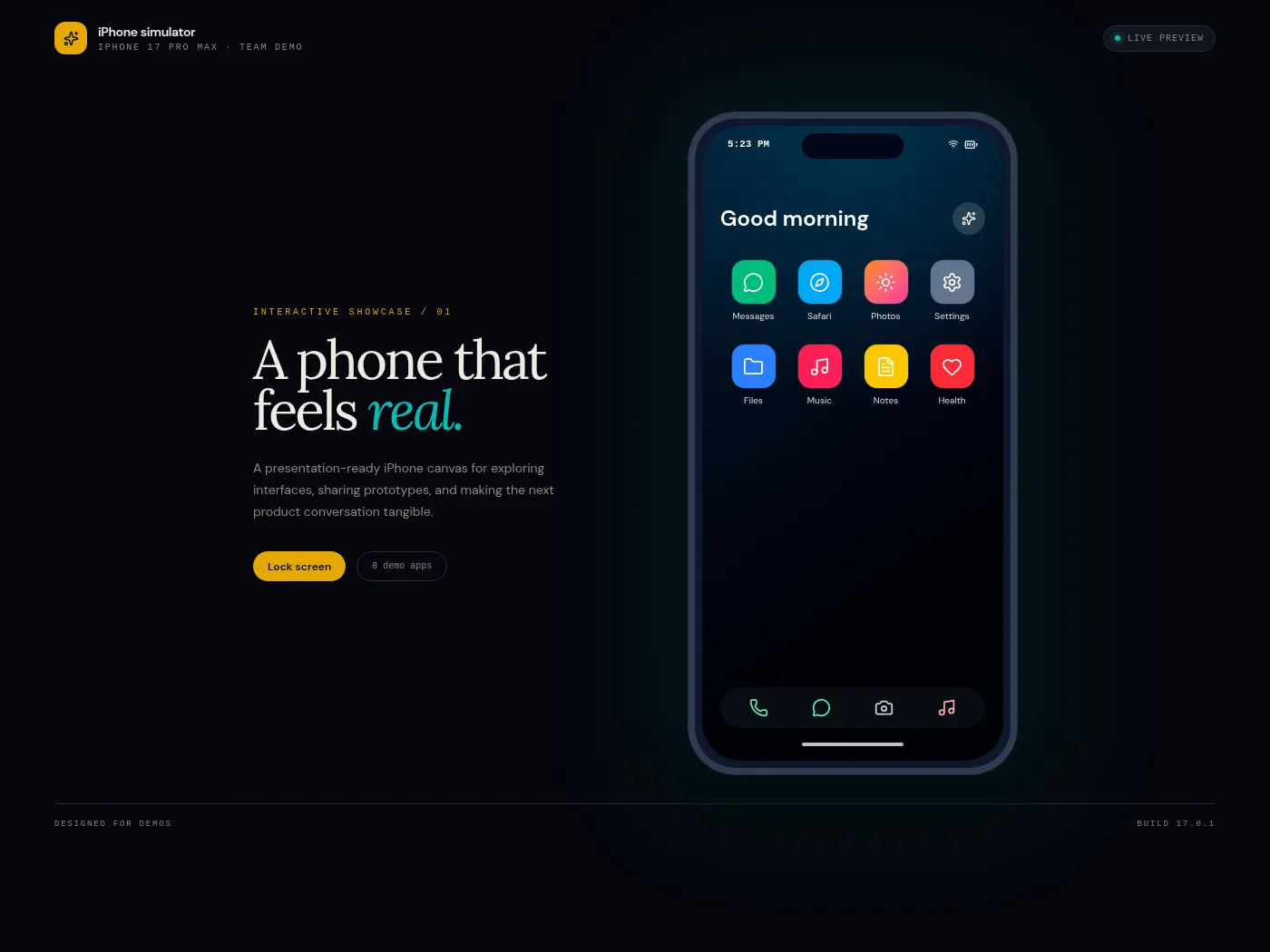 iPhone 17 Pro Simulator
