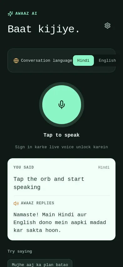 Live Voice AI Assistant