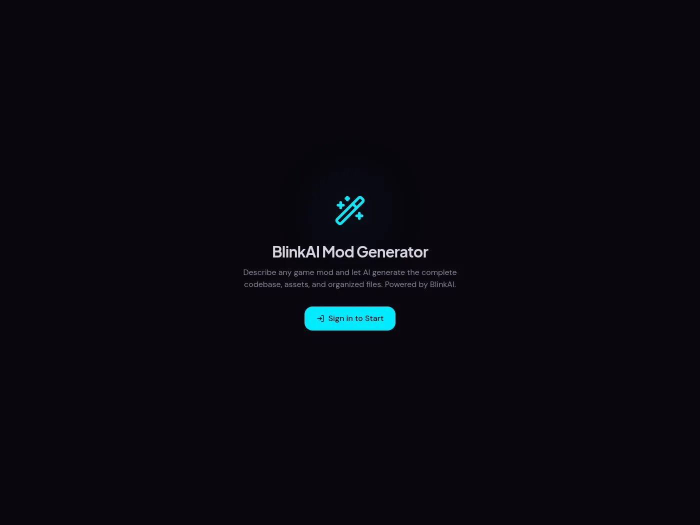 BlinkAI Game Mod Generator