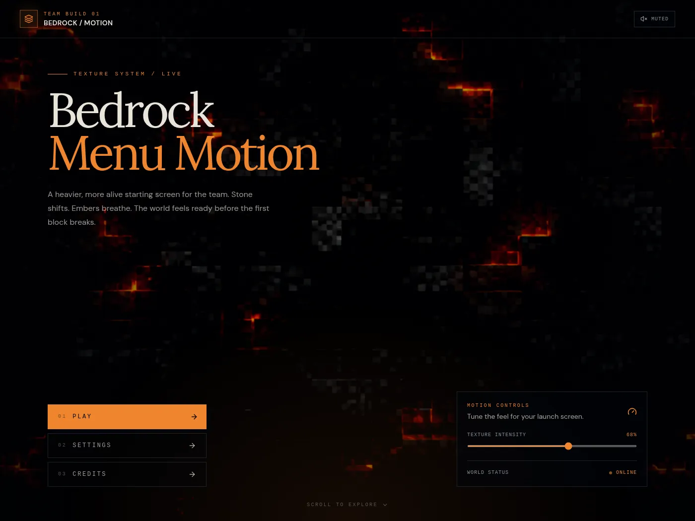 Bedrock Menu Motion