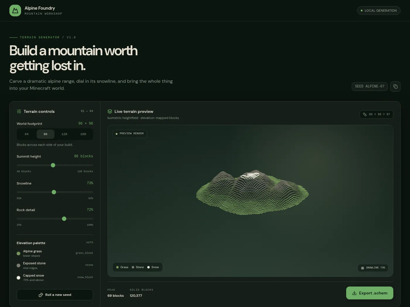 MineMountain Generator