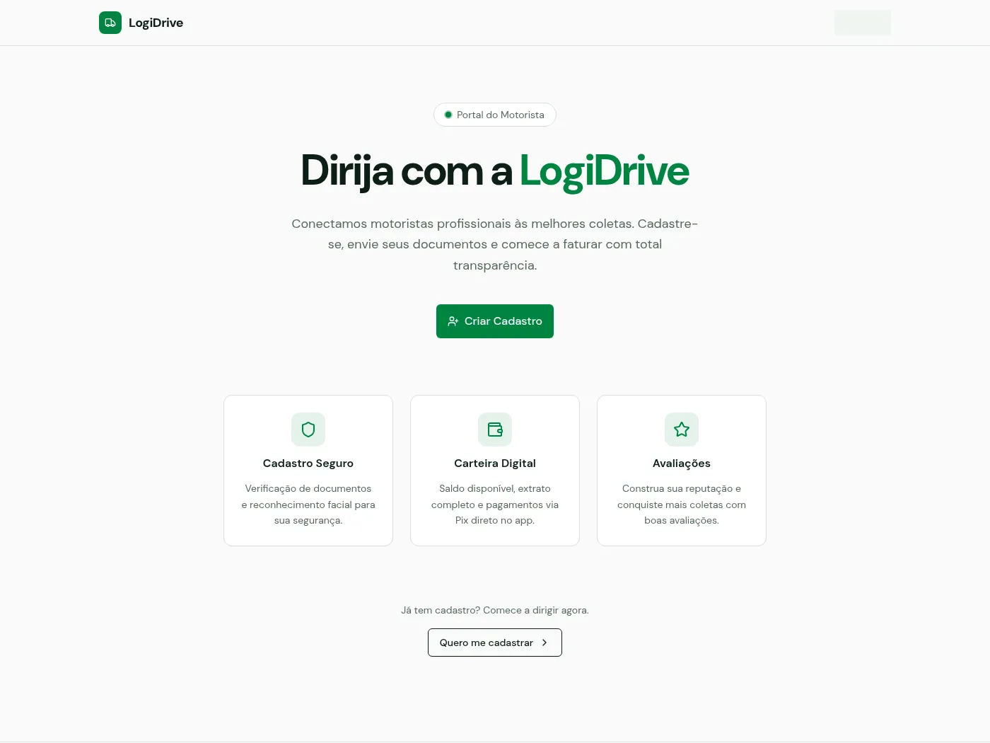 LogiDrive Motorista Portal