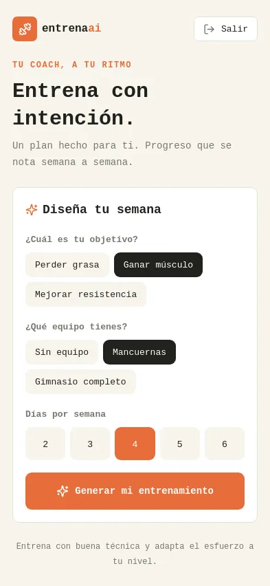 EntrenaAI Mobile Coach