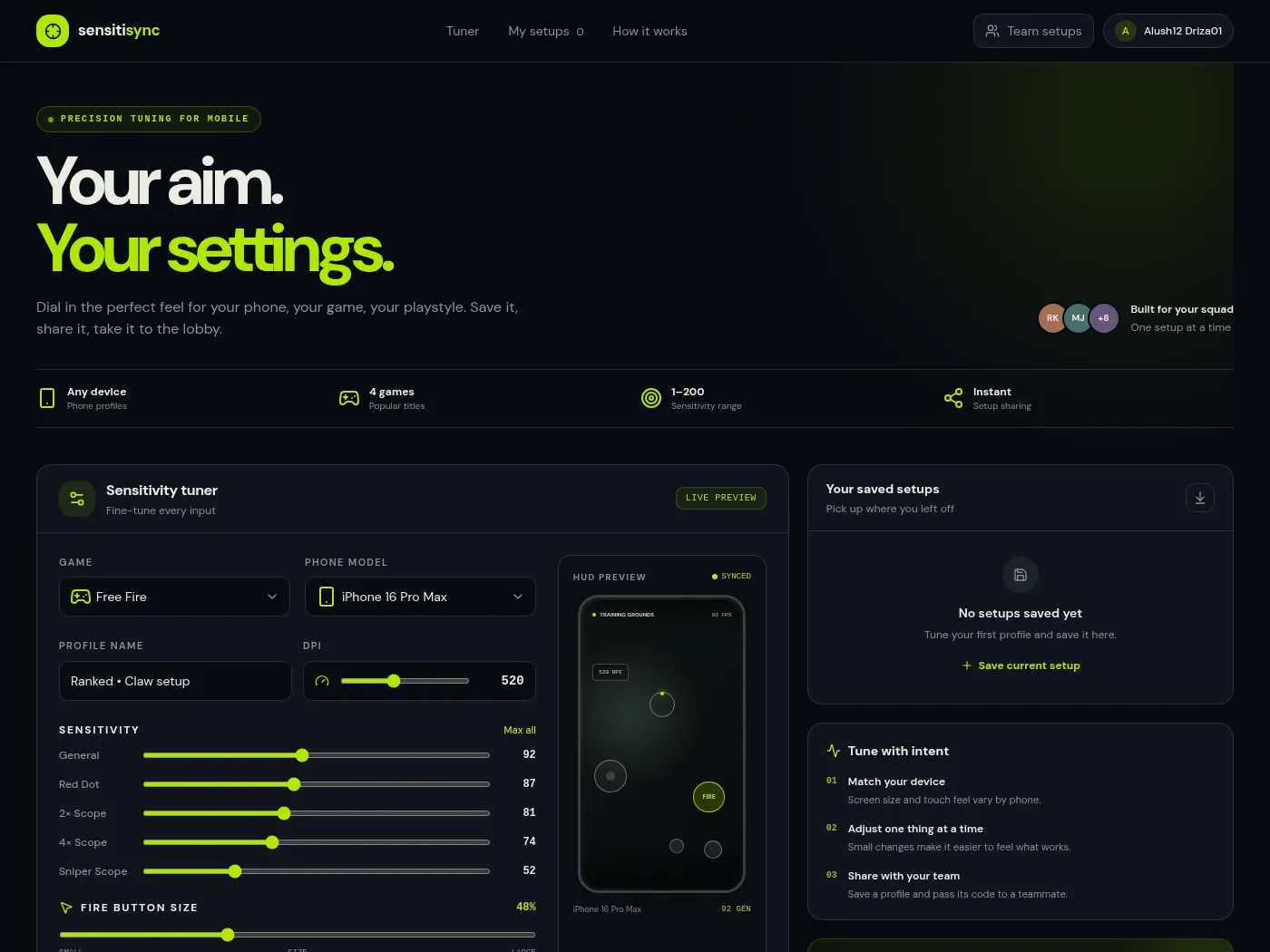 SensitiSync Mobile Tool
