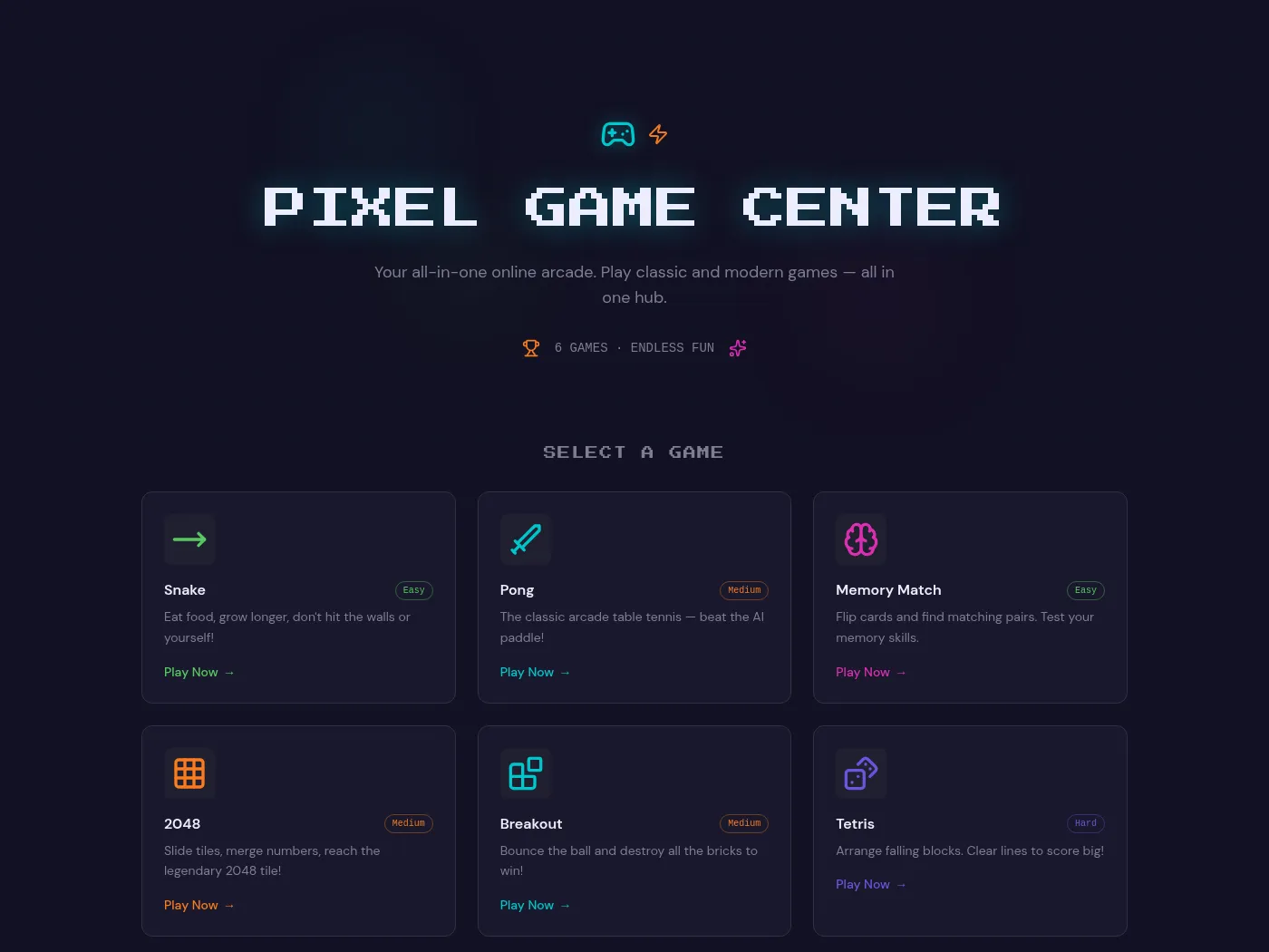 Pixel Game Center