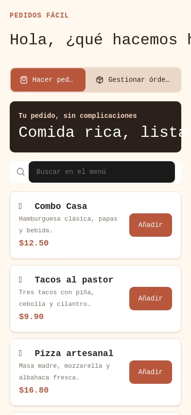 Pedidos Fácil Móvil