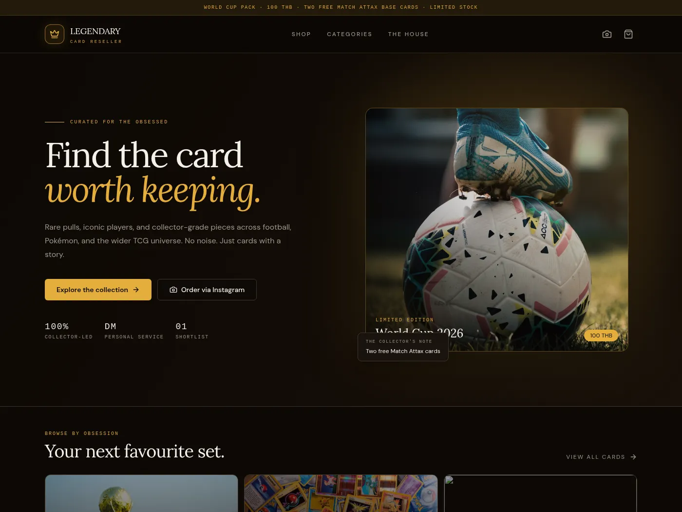 Legendary Card Reseller Site