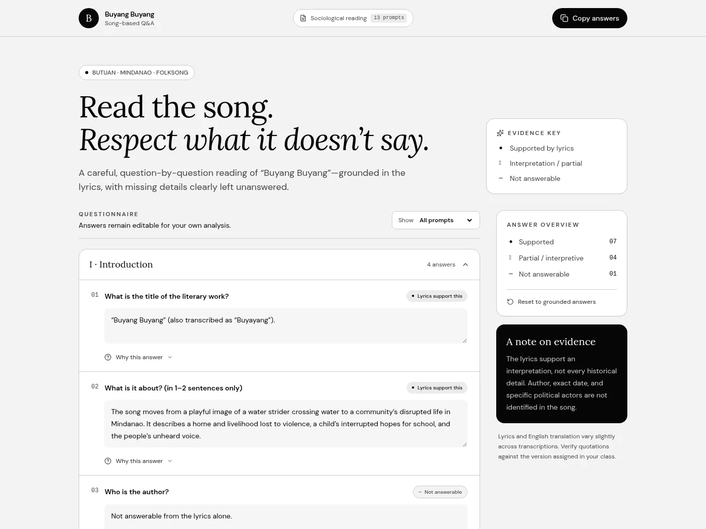 Buyang Buyang Q&A Tool