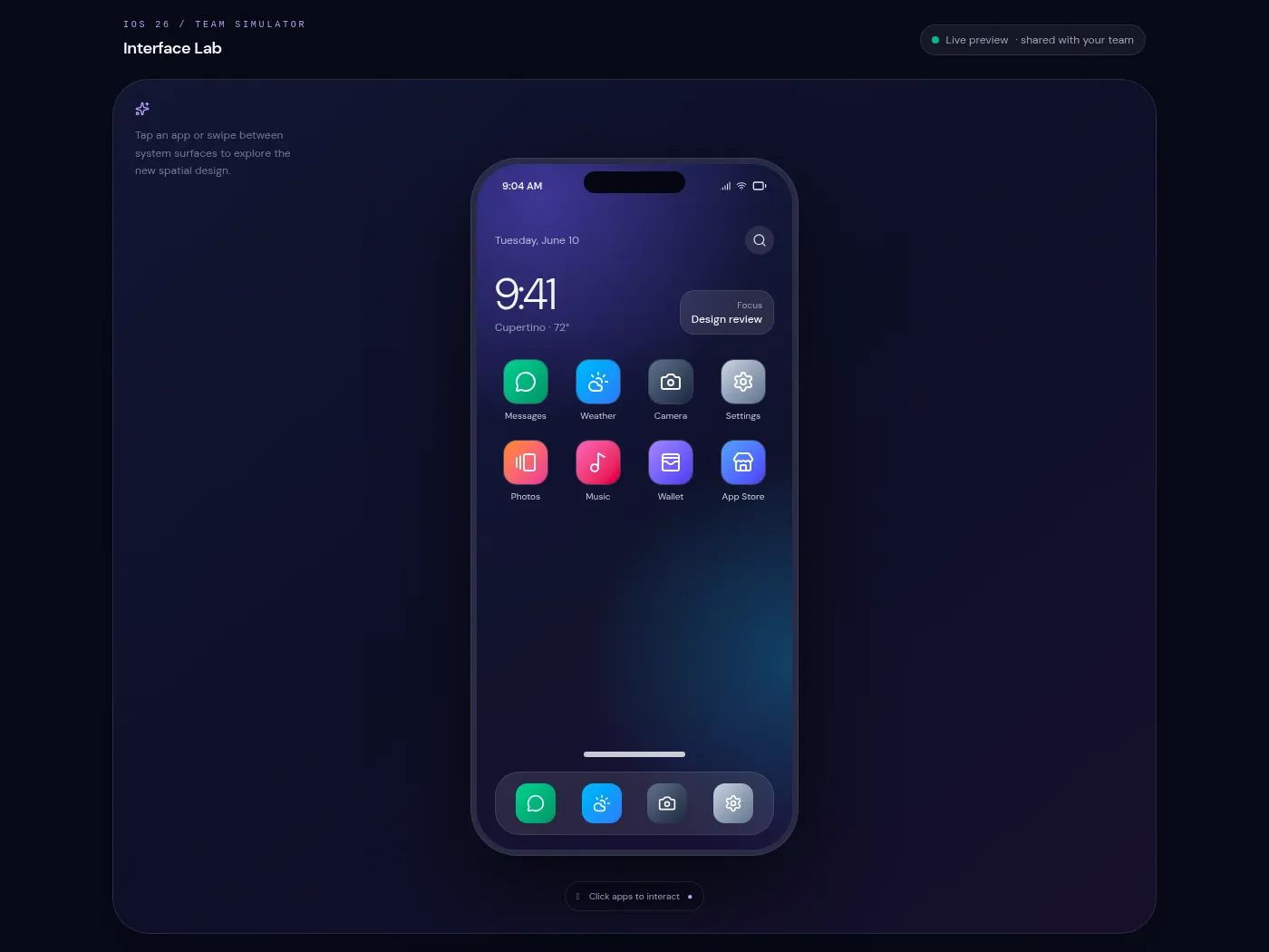 iOS 26 Web Simulator