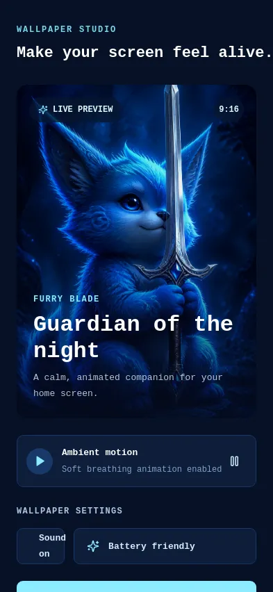 Furry Blade Live Wallpaper