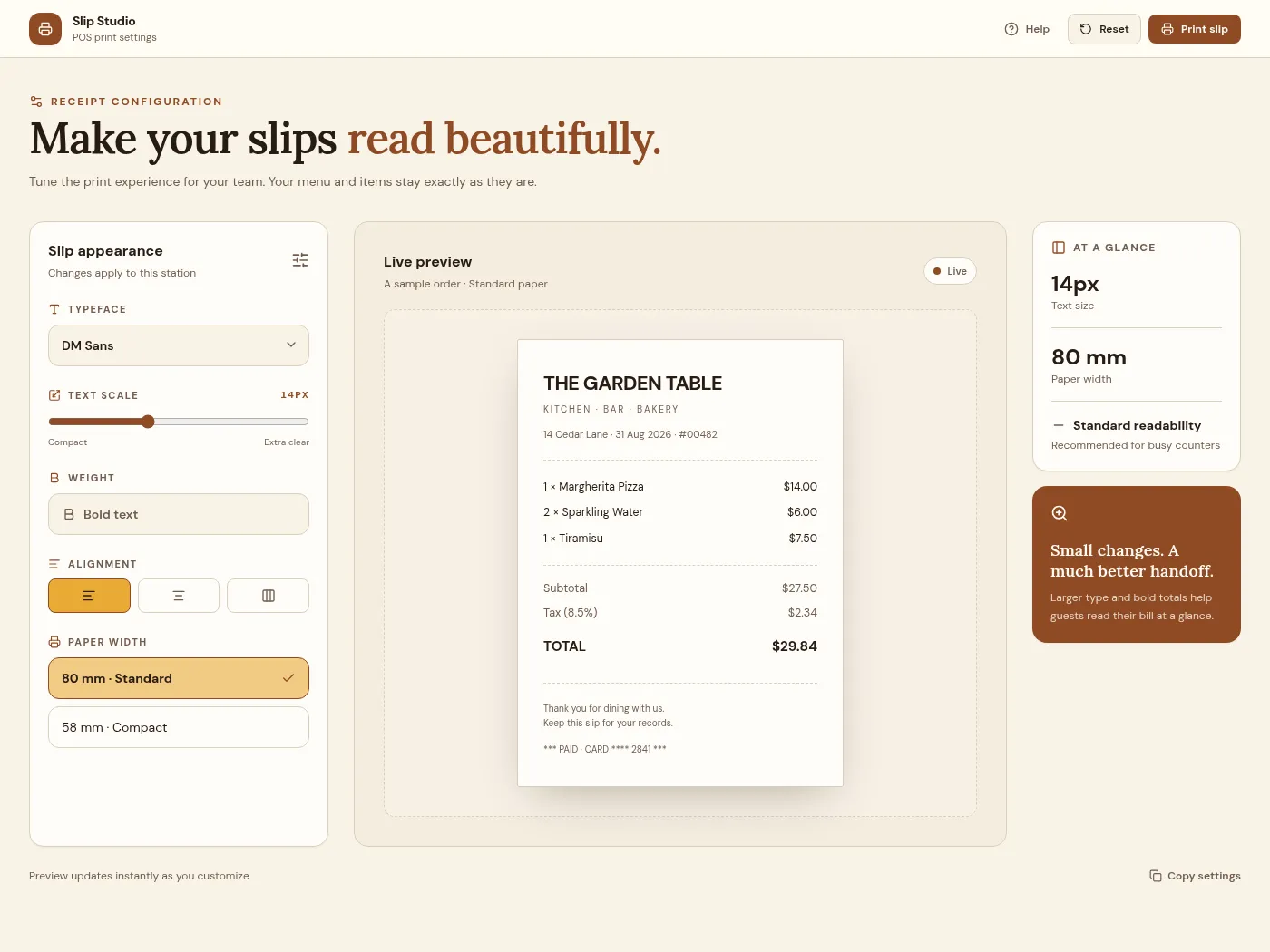 POS Slip Customizer