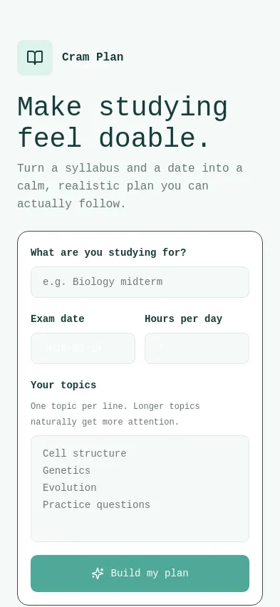 Cram Plan Mobile