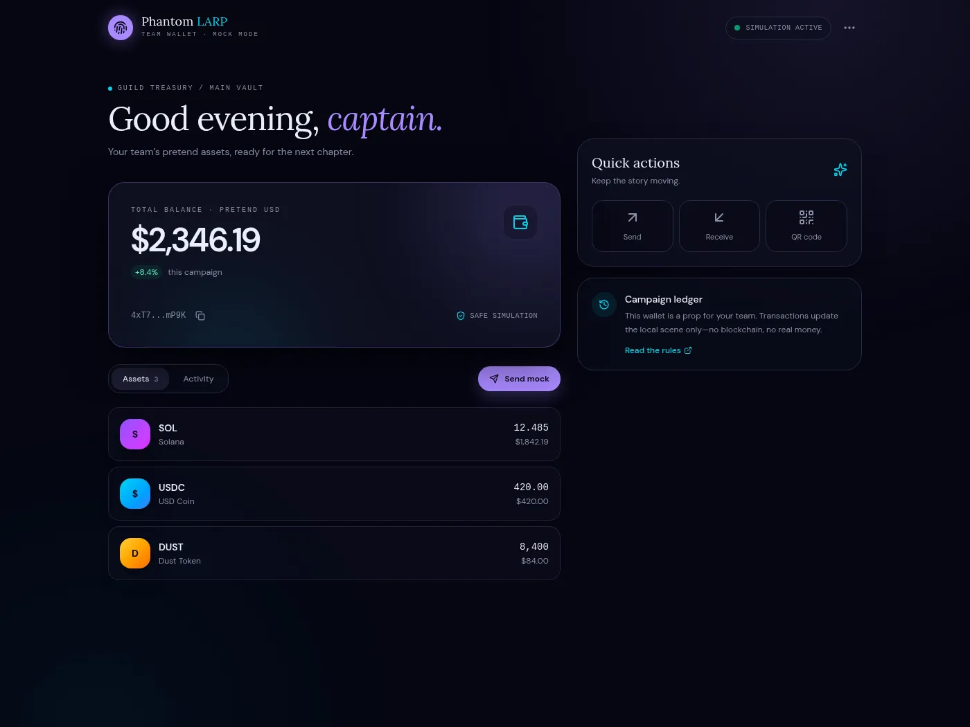 LARP Phantom Wallet Sim
