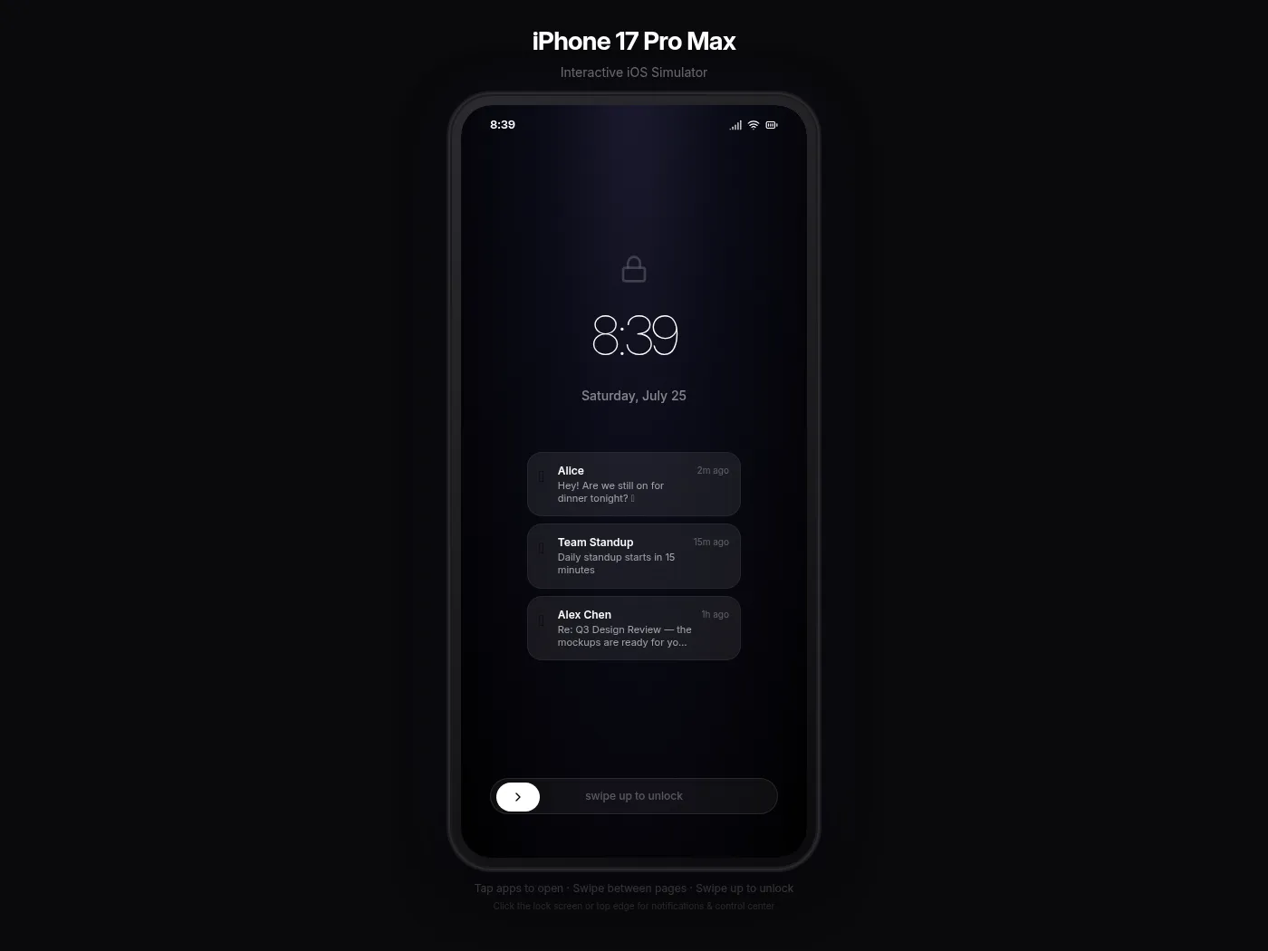 iPhone 17 Pro Max Simulator