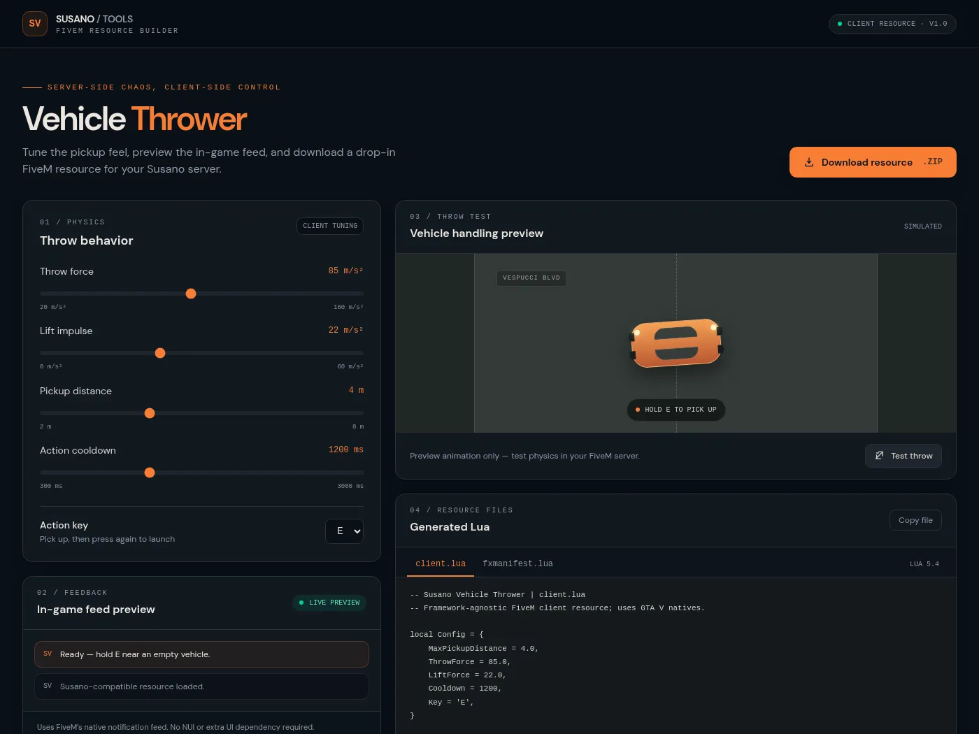 Susano Vehicle Thrower