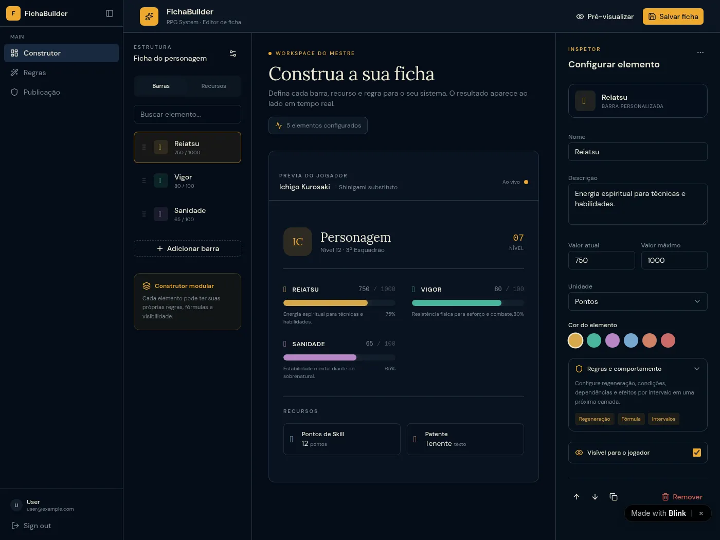 FichaBuilder RPG System