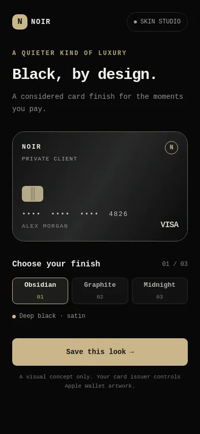 Black Card Wallet Skin