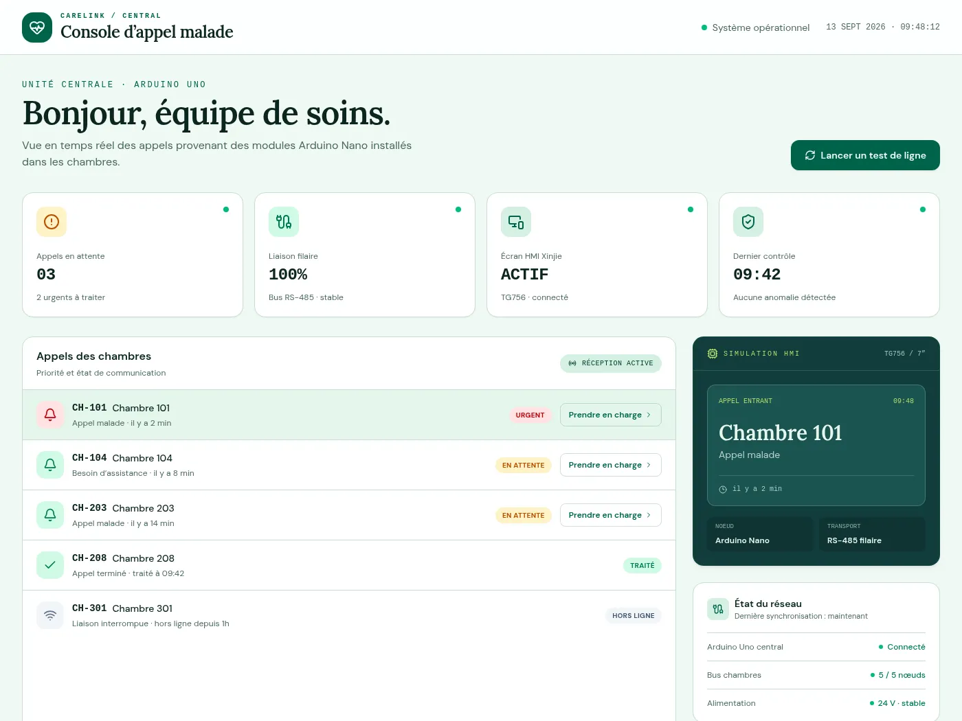 Système d'Appel Malade Arduino