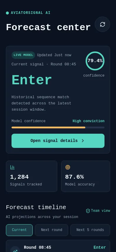 AviatorSignal AI Forecast