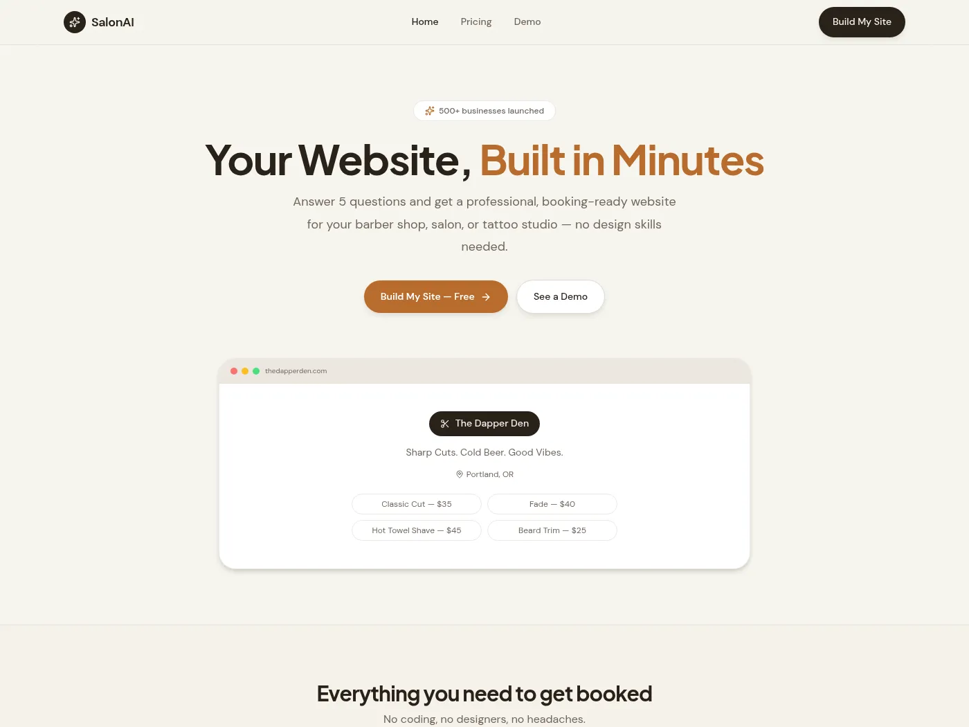 SalonAI Website Builder
