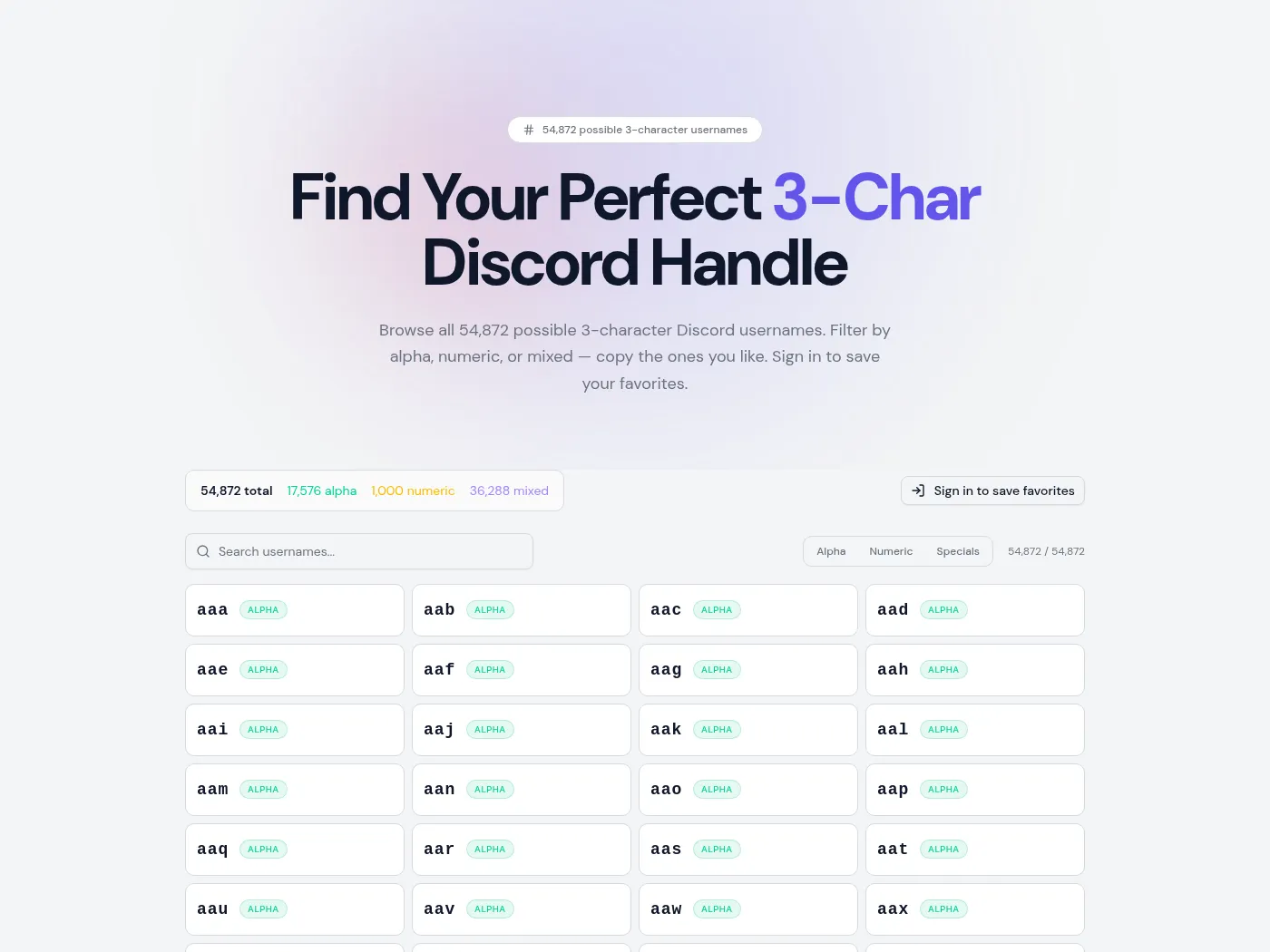 Discord 3-Char Finder