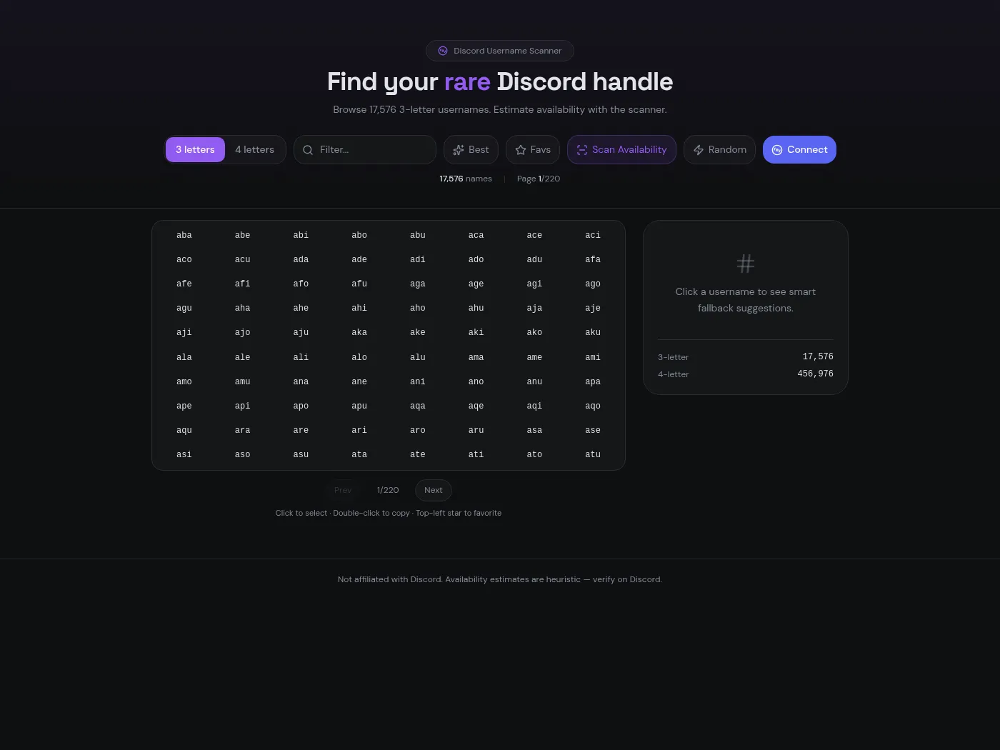 Discord Name Finder