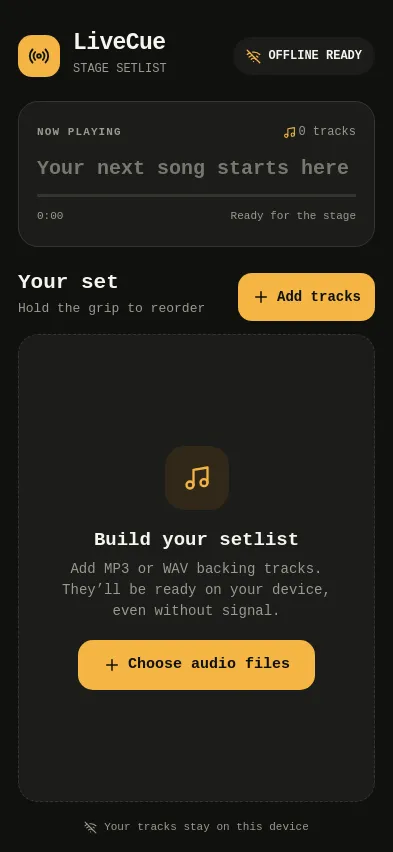 LiveCue Audio Player