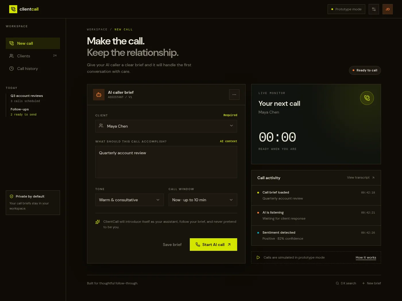 ClientCall AI Assistant