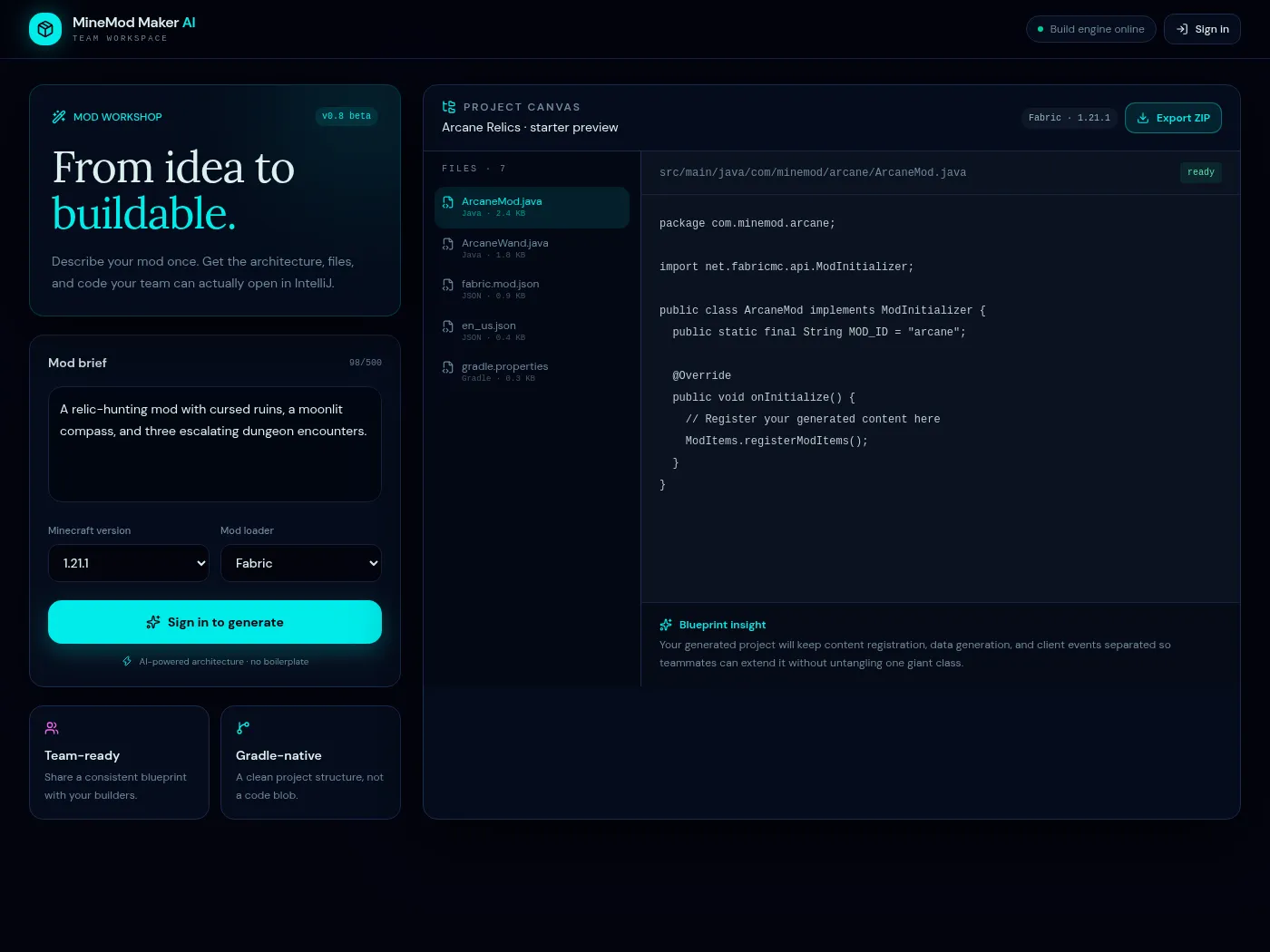MineMod Maker AI