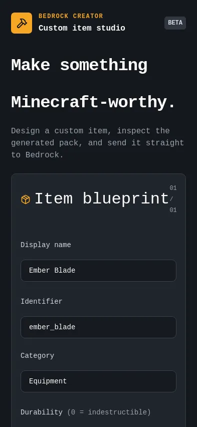 Bedrock Mod Creator