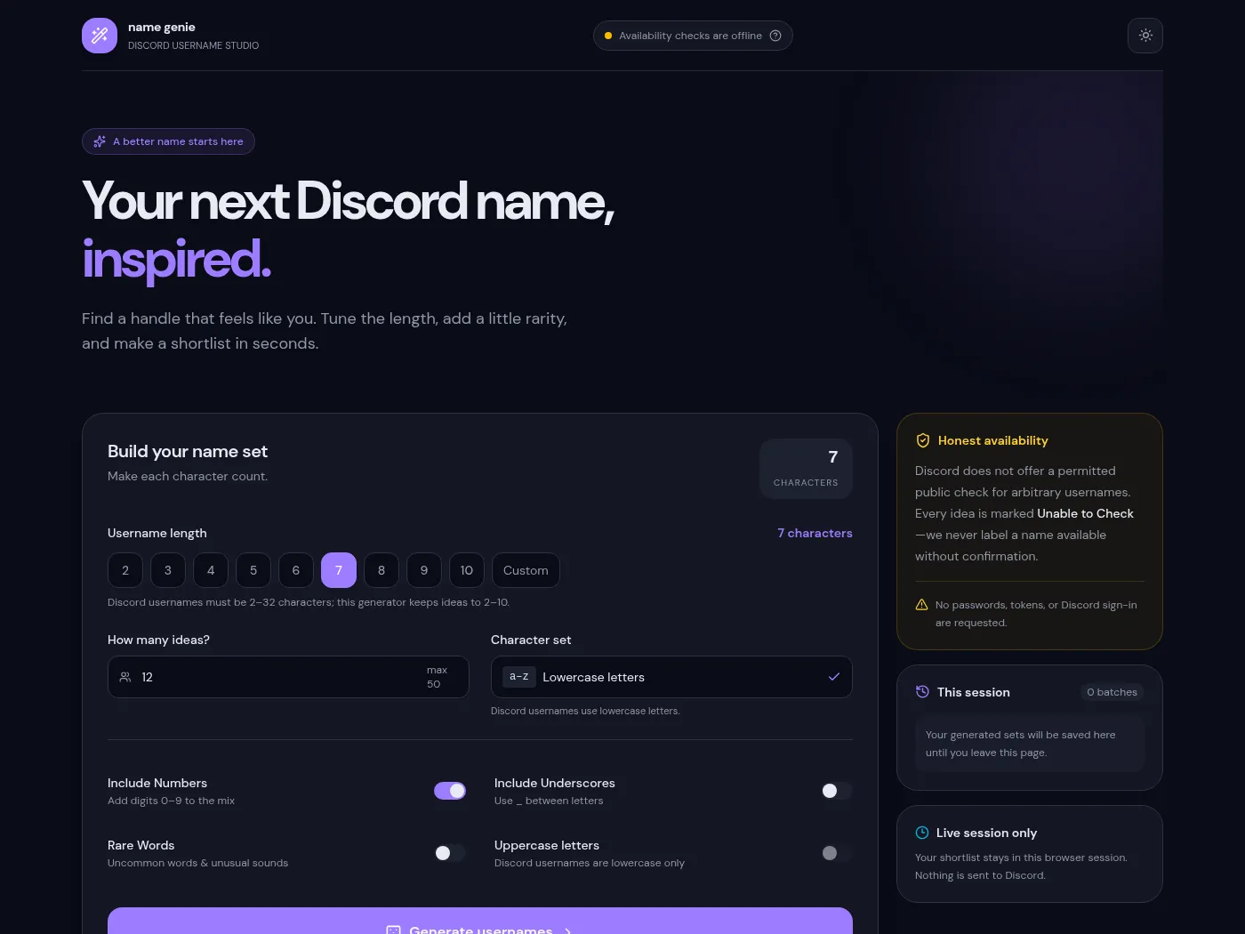 Discord Name Genie