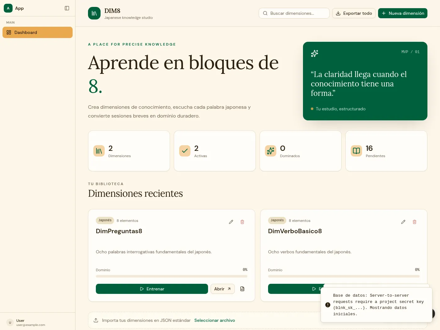 DIM8 MVP Web App