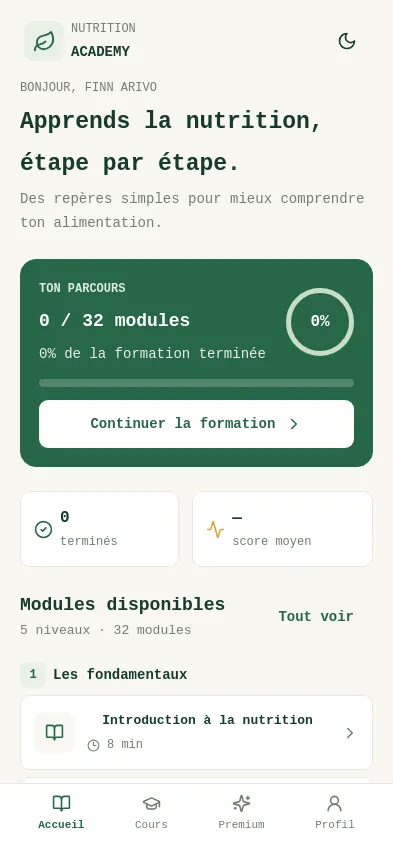 Nutrition Academy App