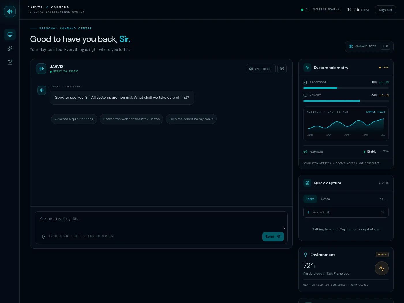 JARVIS AI Dashboard