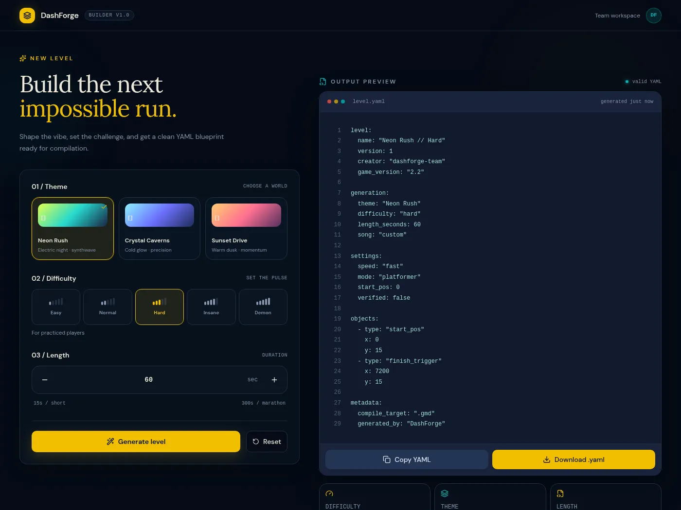 Dash Level Builder