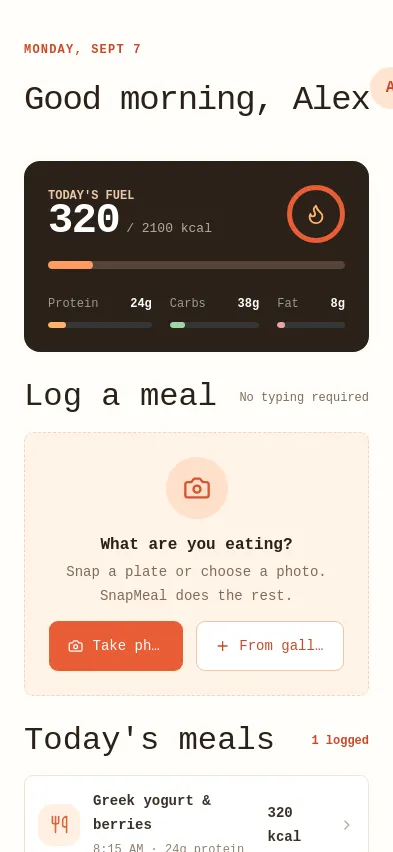 SnapMeal AI Tracker