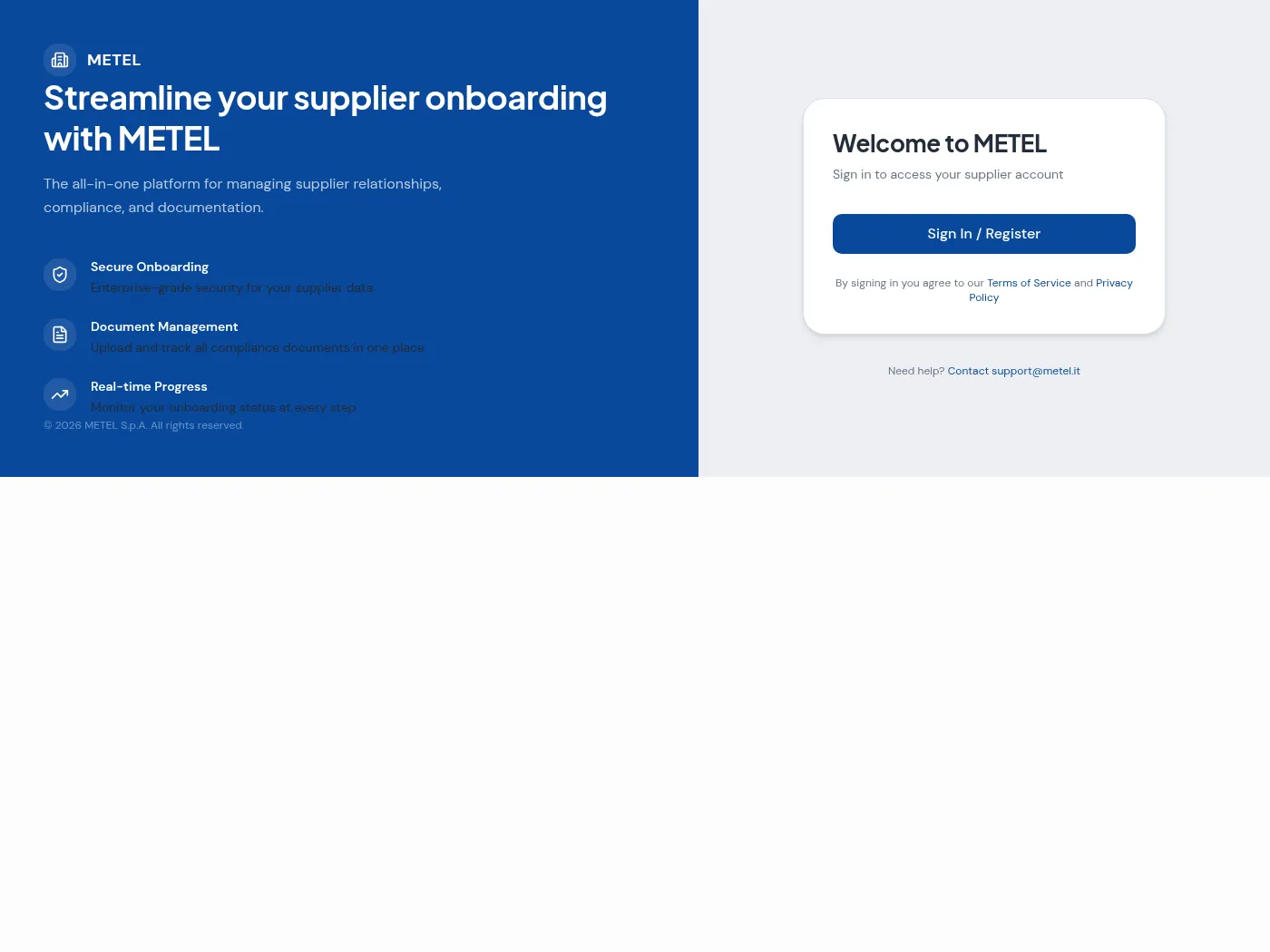 METEL Supplier Portal