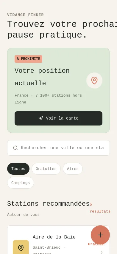 Vidange Finder Mobile