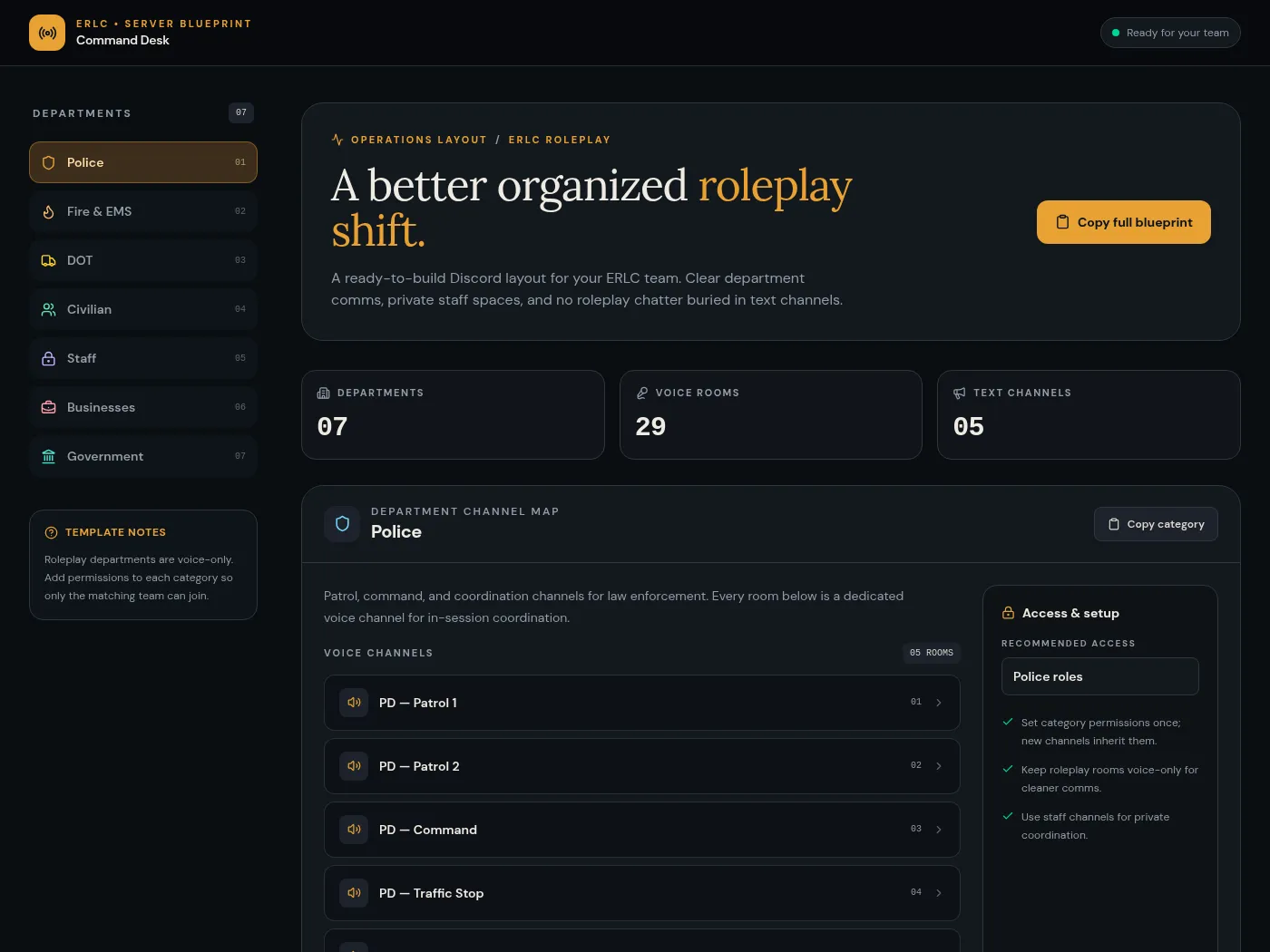 ERLC Roleplay Server Hub