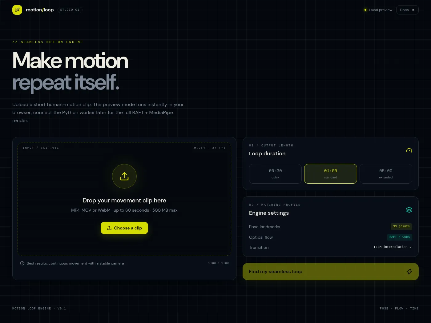 Seamless Motion Looper