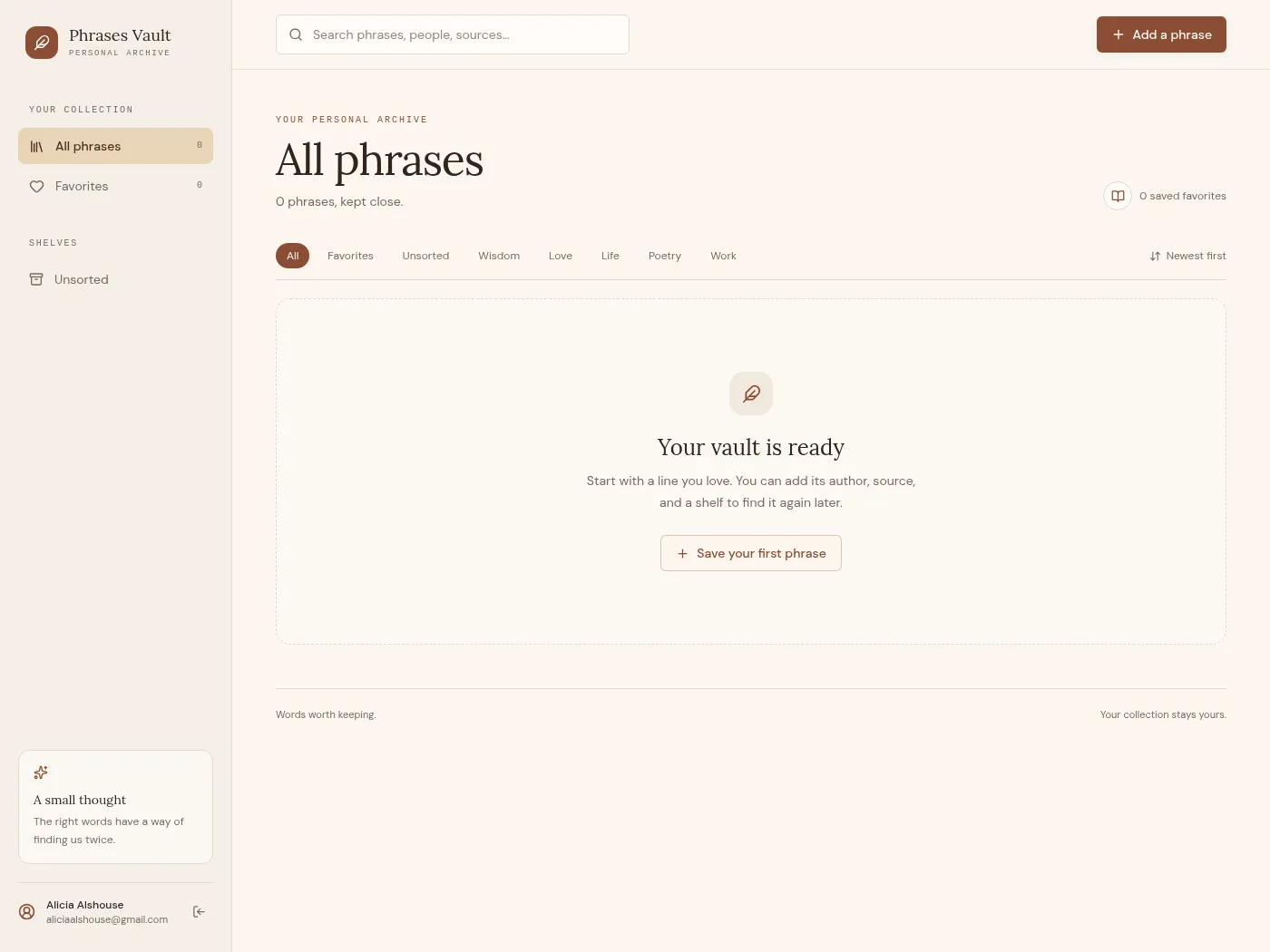Phrases Vault