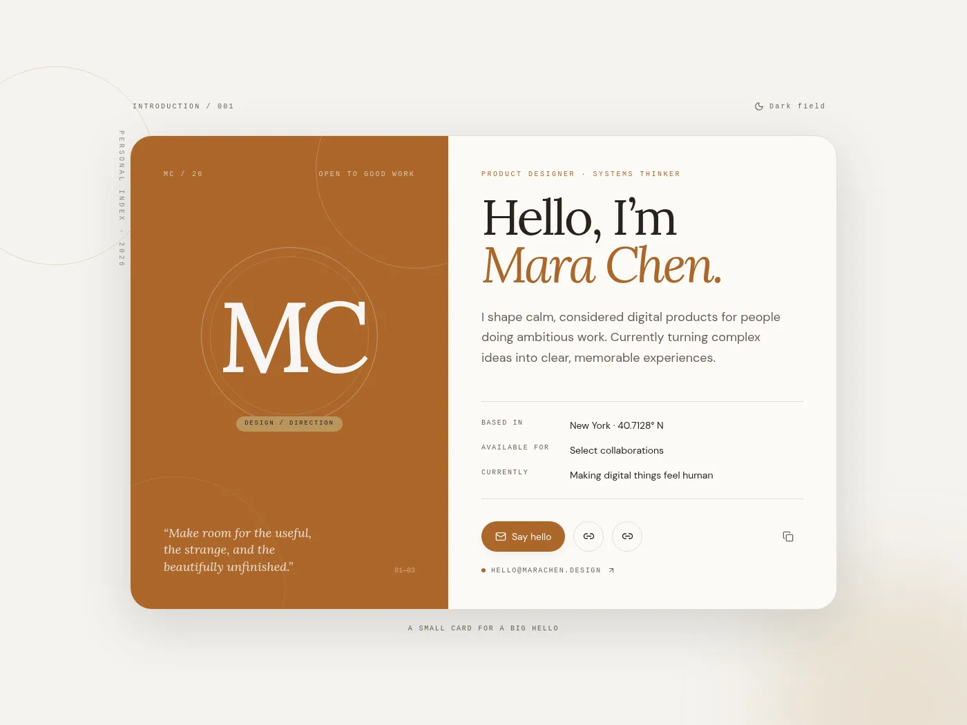 Card Intro Site