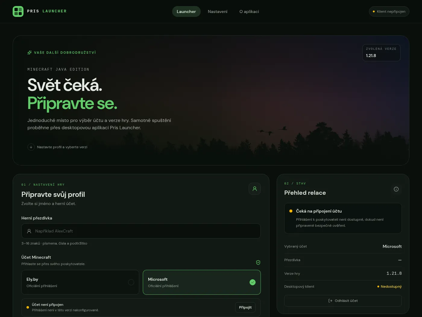 Pris Launcher Web App