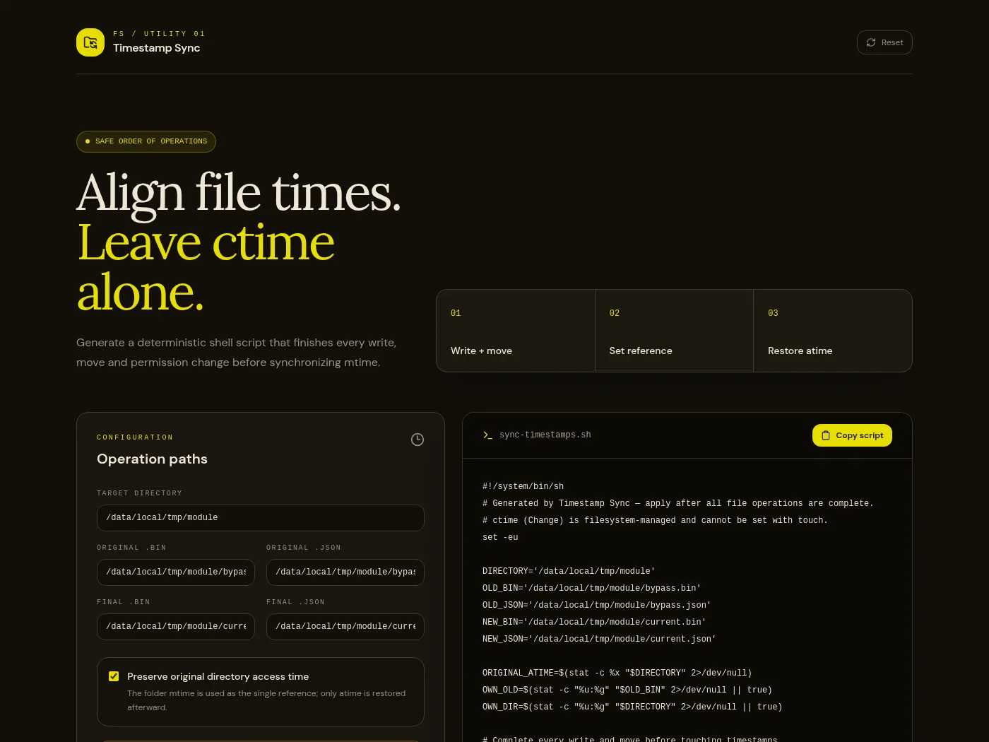 Unified File Timestamp Tool