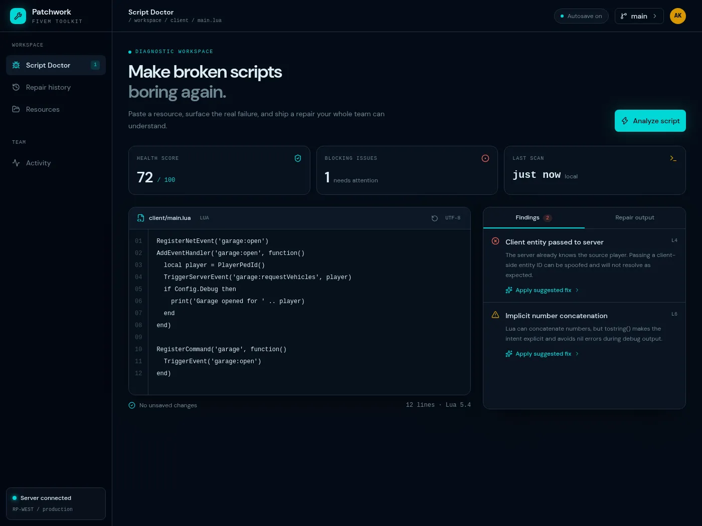 FiveM Script Fixer