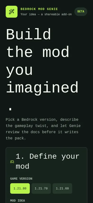 Bedrock Mod Genie