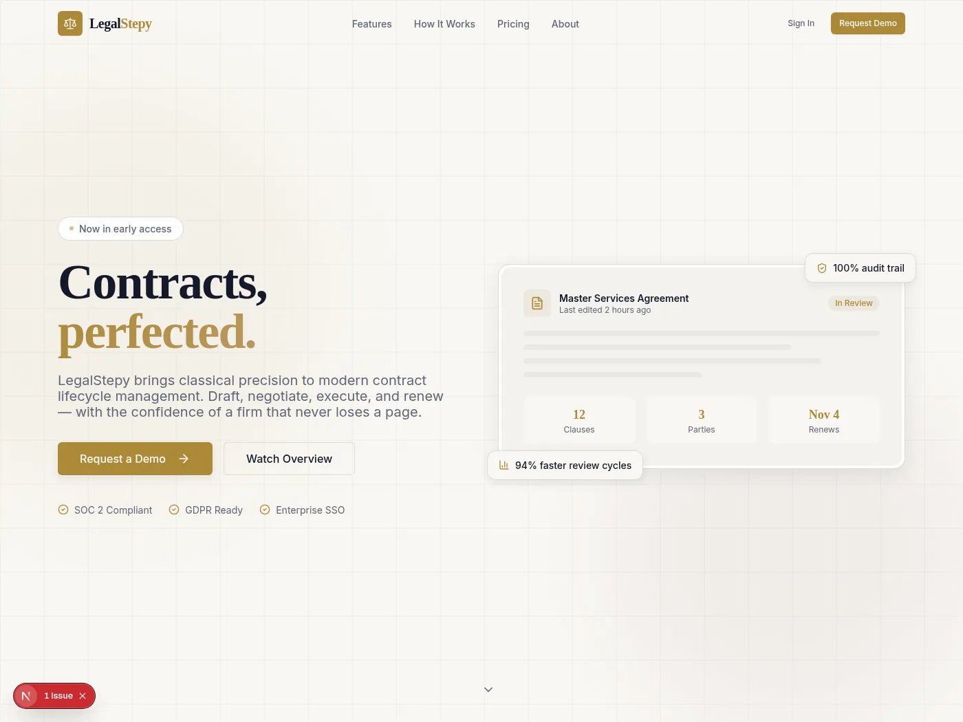 LegalStepy Landing Page