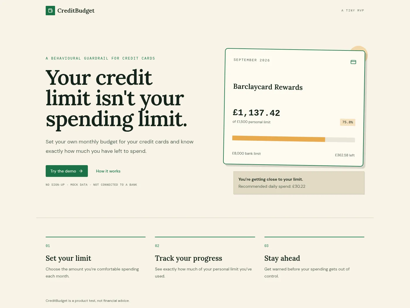Credit Budget MVP