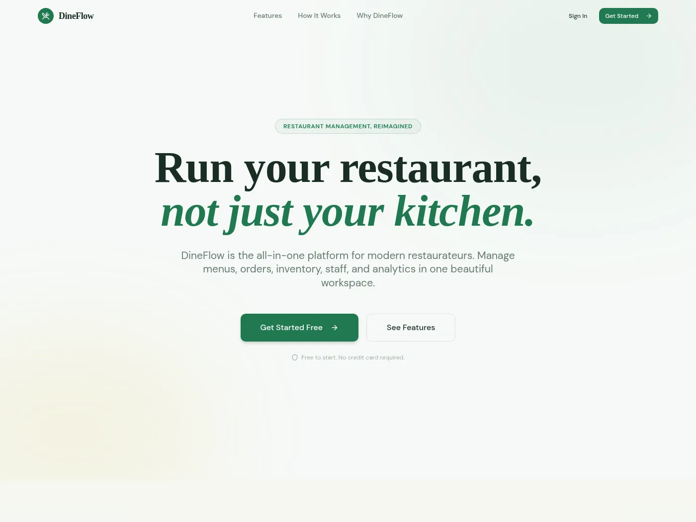 DineFlow Manager