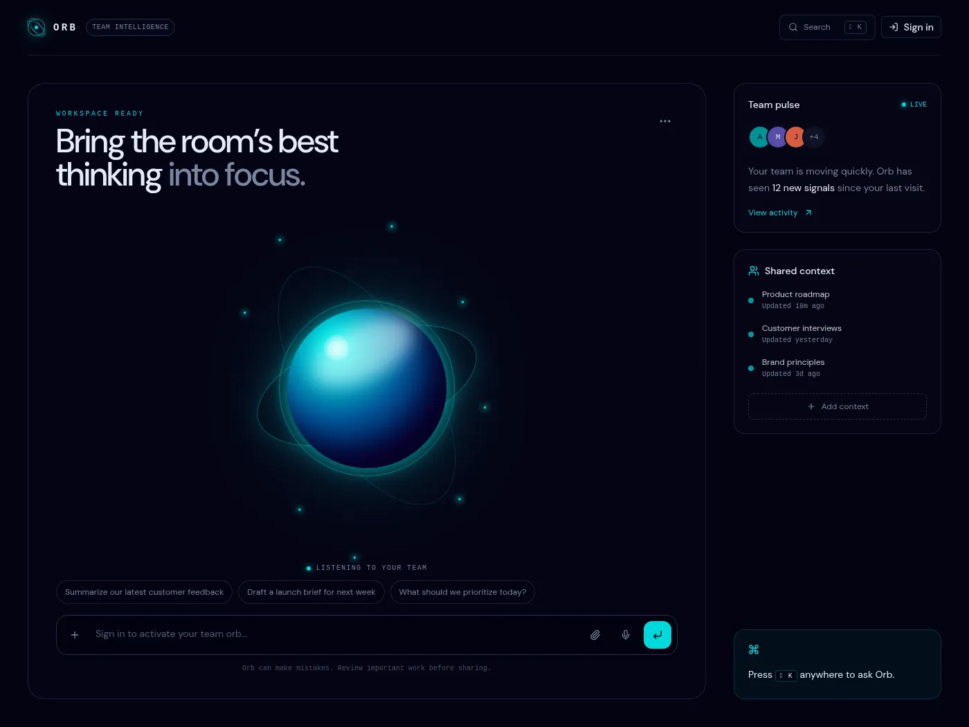 Orb AI Assistant